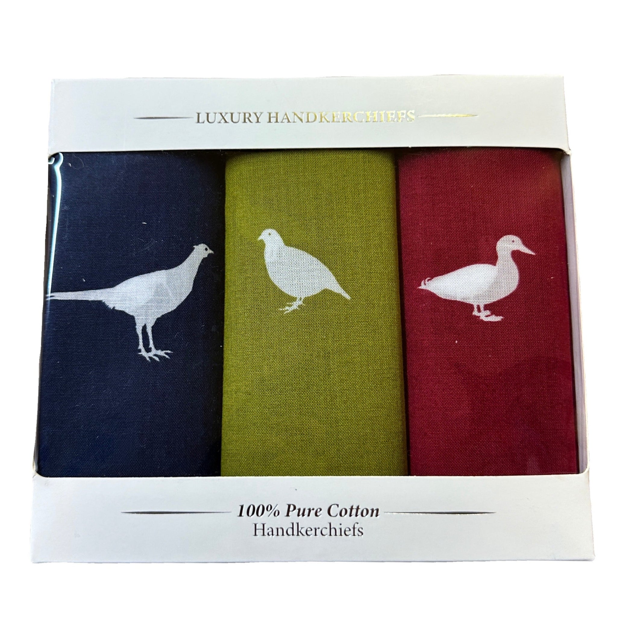 Men's Cotton Handkerchiefs - Game Birds (Assorted Box of 3)